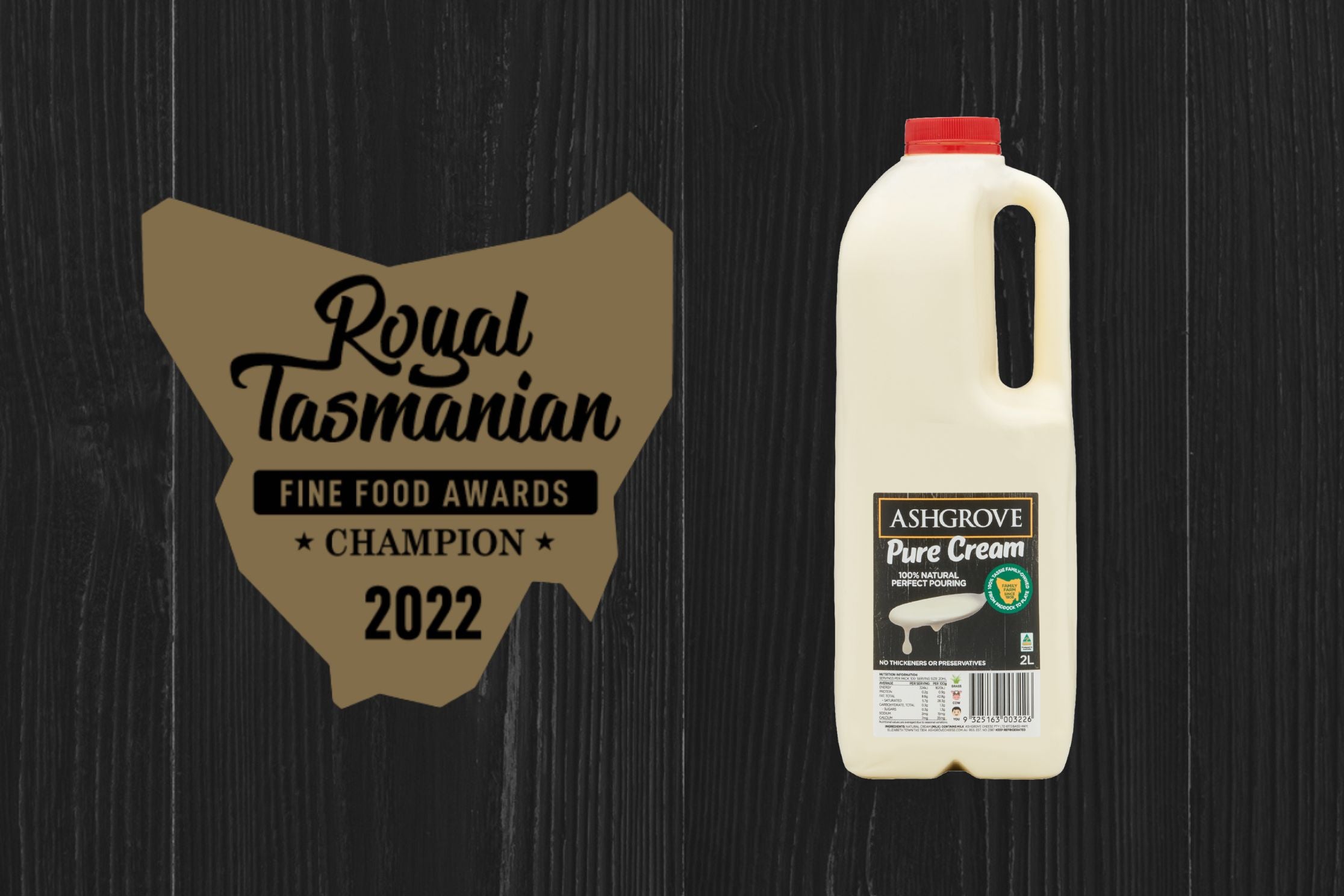 Champion Trophy for Ashgrove Pure Cream 🏆 – Ashgrove Cheese