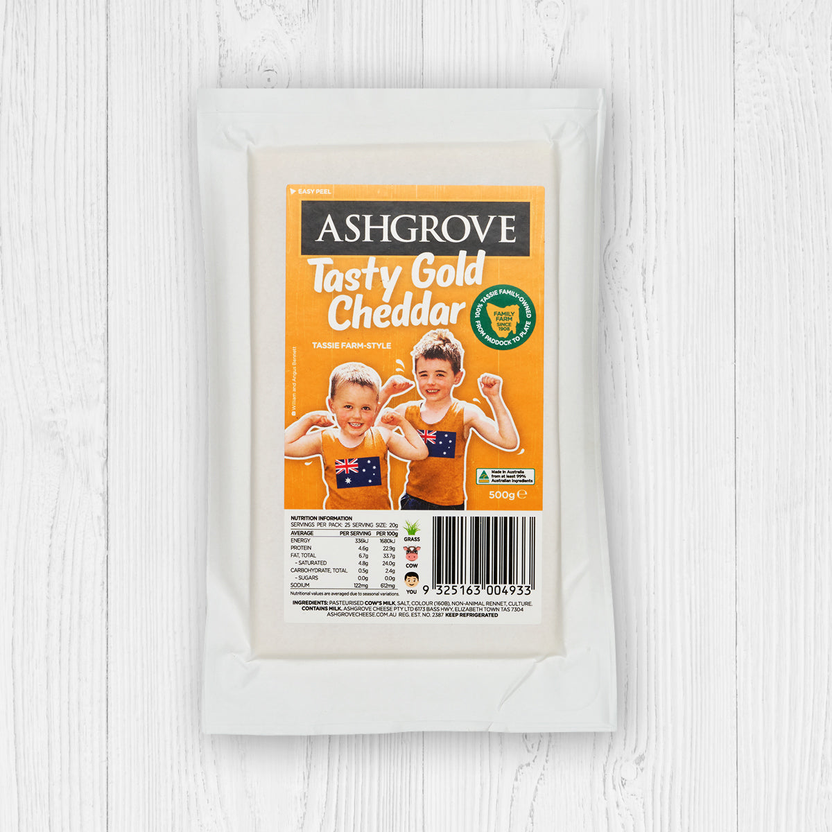 Tasty Gold Cheddar Family-Block 500g – Ashgrove Cheese